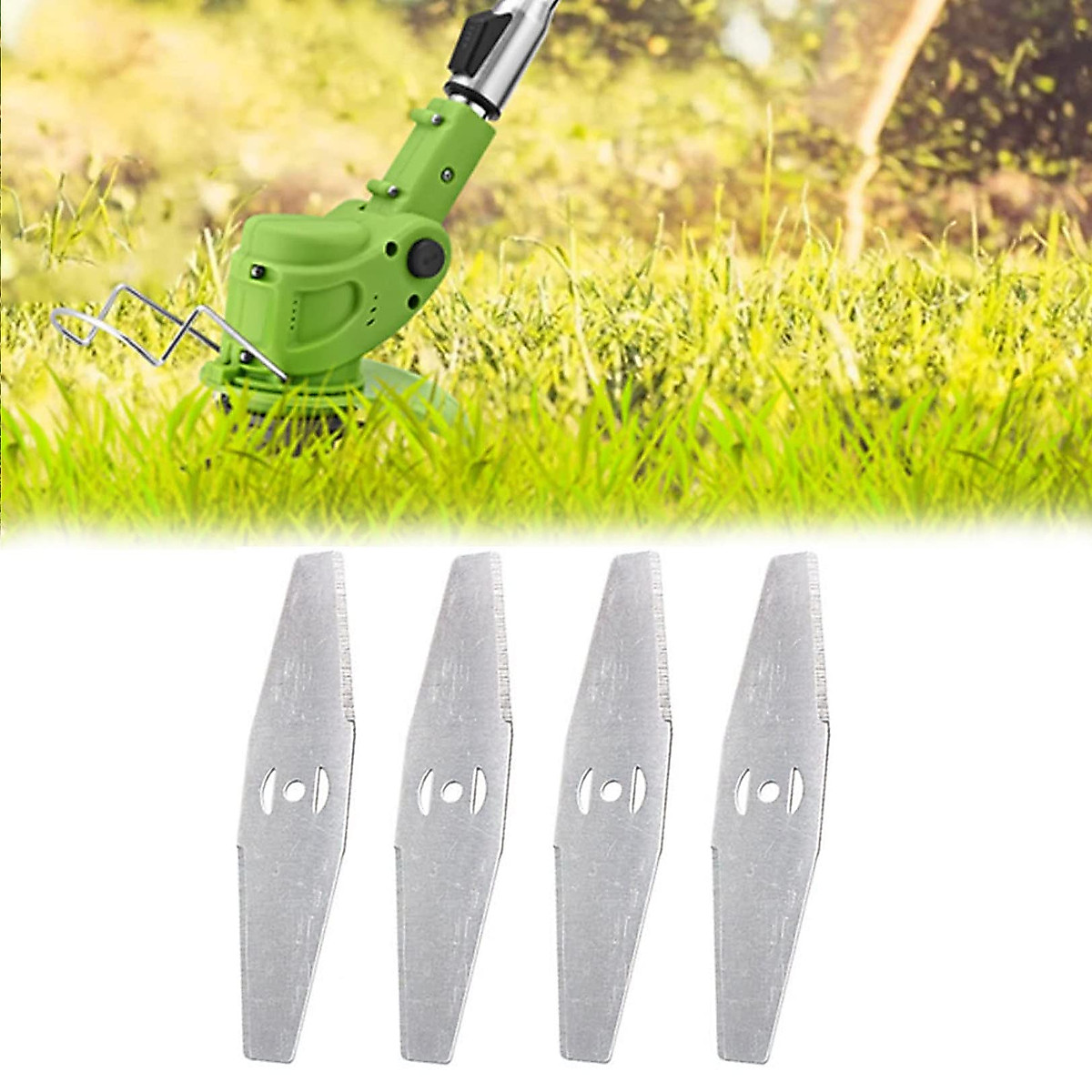 Cordless Electric String Trimmers Metal Blade,4 Pcs Electric Grass Trimmer Blade Edger Lawn Tool Accessory for Cordless String Trimmer Electric Weed Eater Battery Powered Weed Wacker Brush Cutter