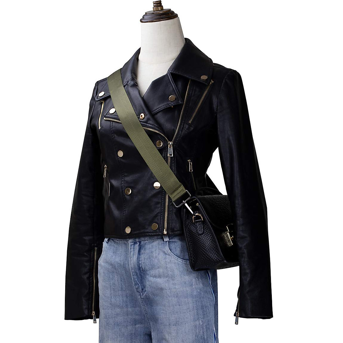 Allzedream Wide Purse Strap Replacement Crossbody Shoulder Bag Adjustable (Olive Green)