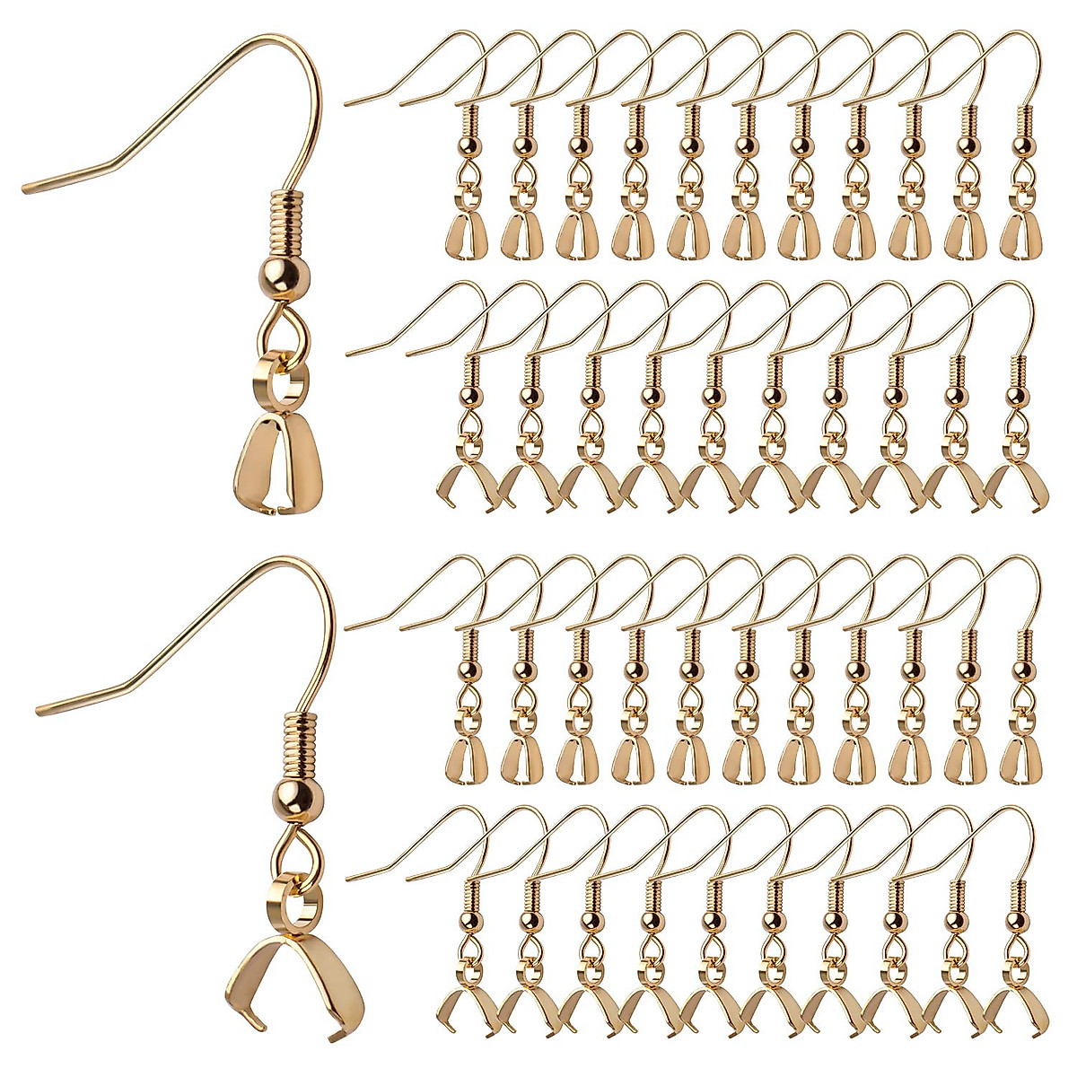 50pcs Stainless Steel Earring Hooks Hypoallergenic French Wire Earring Ball Hooks with Pendant Clasp for Crafts DIY Jewelry Making