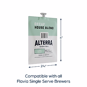 Flavia Alterra House Blend Decaf Coffee Freshpacks, (Pack of 100)