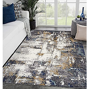 LUXE WEAVERS Hampstead Abstract Collection Gray 5x7 Area Rug 49