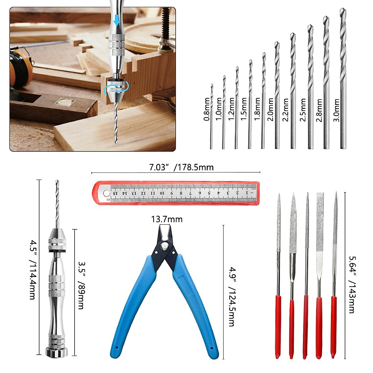 XINGYHENG 41Pcs Modeler Basic Tools Craft Set Compatible with Gundam Model Tools Kit with Plastic Box Hobby Model Assemble Building Repairing and Fixing DIY Craft Kit