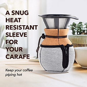 IMPRESA [2 Pack] Insulated Pour Over Coffee Cozy for Bodum 6 Cup Coffee Maker - Insulation and Protection Sleeve for Coffee Carafe Glass - Pour Over Carafe Accessory for Drip Coffee Maker