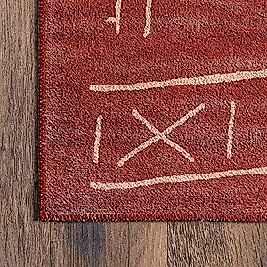 nuLOOM Fabiana Machine Washable Tribal Geometric Area Rug, 8' x 10', Rust