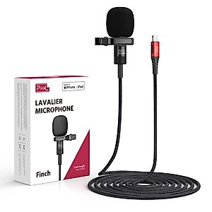 PIXEL Lavalier Microphone for iPhone iPad, Lav Lapel Microphone for Smartphone, Clip-on Mic for Video Recording, Interview, YouTube, Vlog, Fit for Lightning Devices, Apple MFi-Certified (9.8ft/3m)