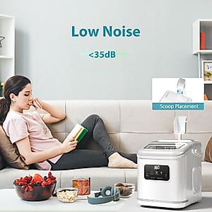 Electactic Ice Maker Machine countertop Self Cleaning Portable Compact Small Bullet Ice Maker with Digital Screen,9 Cubes in 6 Mins,26lbs in 24Hrs,for Camping Dorm Home Outdoor（White）