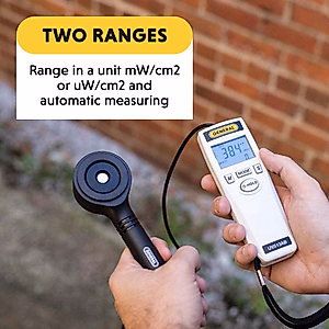 General Tools Digital UVA/UVB Meter | Measures UV-A/B Intensity (280-400 nm) | Two Ranges, Backlit LCD, Memory Function | Safety and Environmental Monitoring | Kit includes tripod and Magnetic Mount