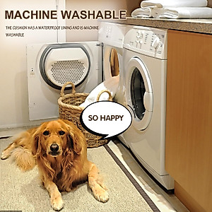 EMPSIGN Dog Bed Crate Pad for Small Dogs, Deluxe Fluffy Plush Machine Washable Dog Mat, Crate Pet Beds with Removable Cover, Dog Sleeping Mat Cushion Bed, 23"x 16"x3", White