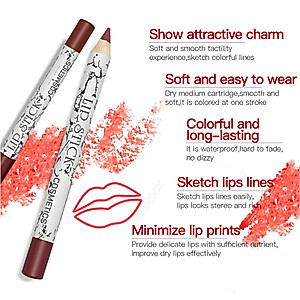 Matte Lip Liner Pencil, Professional Long Lasting Lip Liner Pencil Waterproof Lip Liners, Pack of 12
