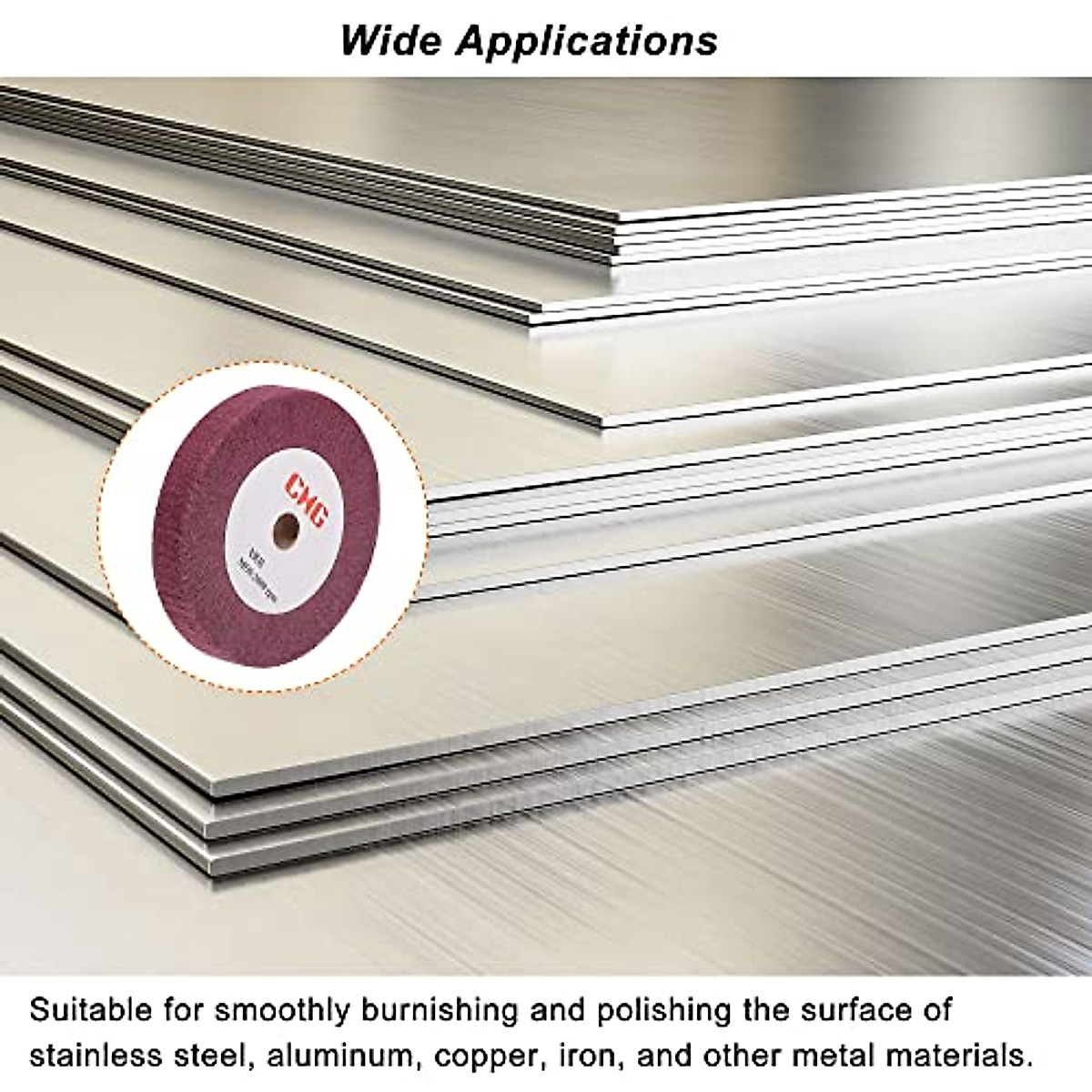 uxcell 150mm x 25mm 320 Grit Non-Woven Polishing Burnishing Wheel Nylon Wire Drawing Abrasive Flap Wheel for Stainless Steel Copper Red