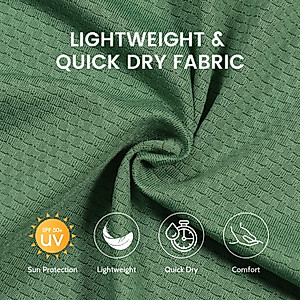 FitsT4 Womens UPF 50+ Sun Protection Hoodie Jackets Full Zip Long Sleeve Fishing Hiking Shirt with Pockets Green Size M