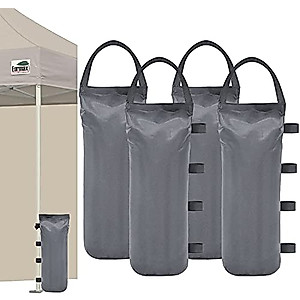 Eurmax USA Weight Capacity 112 LBS Extra Large Pop up Gazebo Weights Sand Bags for Ez Pop up Canopy Tent Outdoor Instant Canopies,Sand Bags Without Sand, 4-Pack,(Gray)