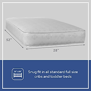 Sealy Posture Haven Orthopedic Antibacterial 2-Stage Dual Firm Waterproof Baby Crib Mattress & Toddler Bed Mattress, Non-Toxic, Air Quality Certified, 182 Premium Coils, Made in USA, 52"x28"