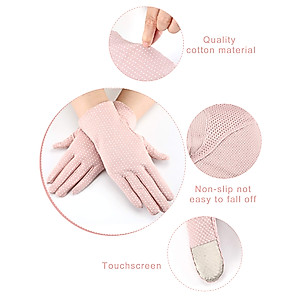6 Pairs Women Summer UV Protection Gloves Touchscreen Driving Gloves Non-Slip Sun Protective Gloves (Purple, Black, Pink, Light Pink, Beige, Gray)