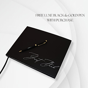 Elegant Guest Book for All Occasions with Complimentary Metal Ball Pen - Versatile Black Matte Cover, Perfect for Weddings, Baby Showers, Memorial Services, and Celebrations of Life