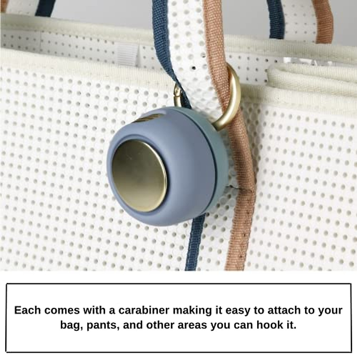 SPICE OF LIFE Pocket Fan - Grey - Small and Portable, Handheld, Rechargeable, Lightweight, Quiet and Discreet Personal Fan, 2 Hours Run Time, with Carabiner Included