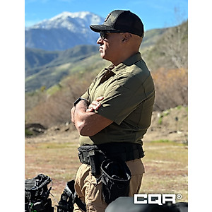 CQR Men's Polo Shirts, Tactical Short Sleeve Golf Performance Shirts, Lightweight Dry Fit UPF 50+ Pique, Frost Essential Army Green, X-Large