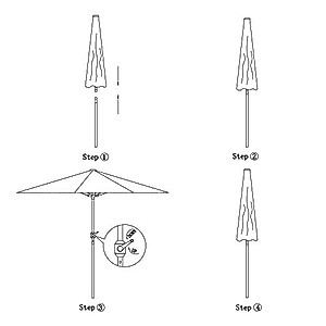 KAHOO Outdoor Patio Umbrella, 9FT Large Size Table Umbrella with Crank Handle & Sturdy Ribs, Summer Market Umbrella for Garden, Pool, Beach, and Lawn, Green