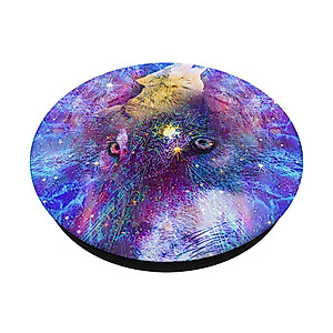 EDM Trippy Wolf Rave - Space Wolves PopSockets Swappable PopGrip