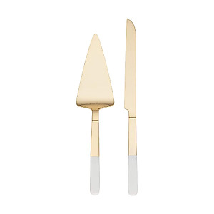 Kate Spade Bridal With Love Gold Personalized Cake Wedding Cake Cutting Set, Custom Engraved Wedding Cake Knife and Server Set, Accessories and Gifts for Bride and Groom