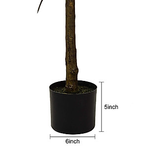 Wofair 5 Feet Artificial Fiddle Leaf Fig Tree in Planter, Faux Ficus Tree Plant for Home Garden Office Store Indoor Outdoor Decoration(Pot Included)