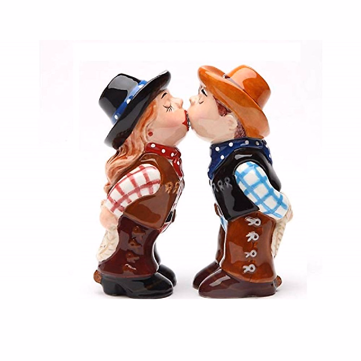 Cowboy and CowgirlMagnetic Ceremic Salt and Pepper Shakers