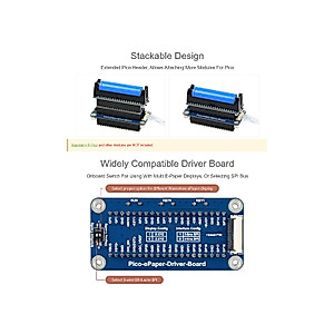Waveshare 2.13inch Flexible E-Paper E-Ink Display Module for Raspberry Pi Pico 212×104 Pixels Black/White SPI Interface