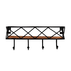 NIRMAN Key Hooks for Wall Decorative, Entryway Key Hooks, Wall Mounted Key Rack with 4 Hooks for Entryway Living Room Bedroom (10" x 2.5" x 4")