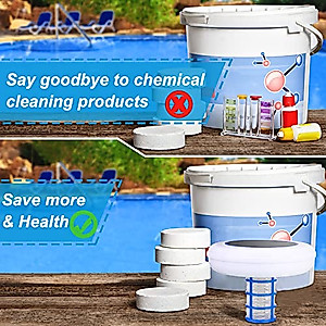 Solar Pool Ionizer Pool Purifier with 1 Replacement Copper Anode Less Chlorine Kill Algae Keeps Water Clear Pool Cleaning Clarifier Longer Lasting Anode High Gallons