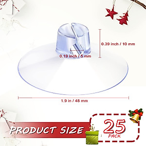 FONUNO Christmas Light Suction Cups 1 8/9" Holiday Light String Suction Cup Hooks Holder for Hanging Christmas Light String Decoration No Tools Required (25 Pieces)