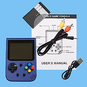 SCCAGIFT 500 Classic Games Handheld Games Console Electronic Memory Game for Kids Adults, Can Play on TV Games (Blue)