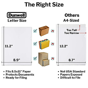 Dunwell Clear Plastic File Folder Sleeves, 36 Pack, 8.5x11 Letter Size, Acid-Free Poly Plastic