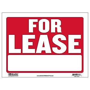 BAZIC For Lease Sign 12"x16", For Rent Rental House Home Apartment Car Auto Store Shops Business Waterproof Indoor Signage, 360-Packs