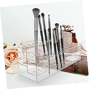 Cabilock Pen Showcase Display Acrylic Material Stationery Holder 48 Slots Stand for Pen Makeup Brush Storage Organizer