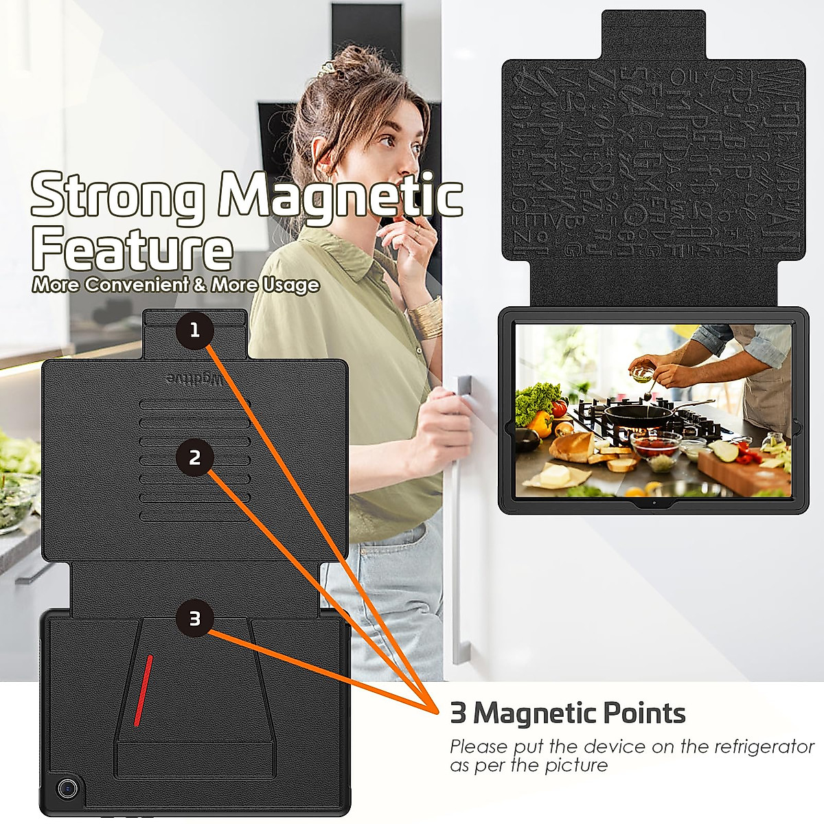 Wgdttve Case for Samsung Galaxy Tab A8 Case 10.5" 2022 (SM-X200/SM-X205/SM-X207), Shockproof Leather Case with Auto Sleep/Wake Smart Cover Multi-Angle Magnetic Stand, S Pen Holder & Card Slot, Black