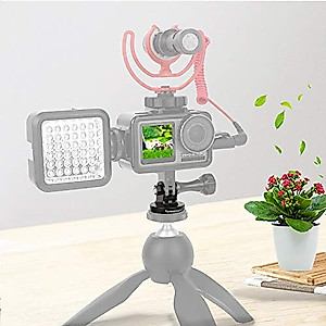 Forevercam Aluminum Tripod Mount Adapter for Gopro Monopod Adapter Mount Compatible for Gopro Hero 11/10/9/8/7/6/5/4/3+/3/2/1/ DJI Sony AKASO Campark and Other Action Camera Black