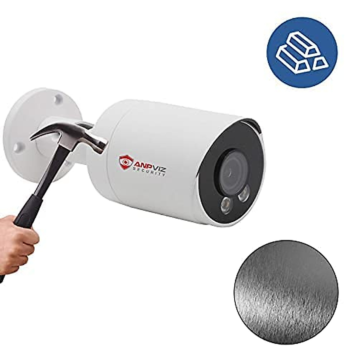 【Full Color Night Vision】 Anpviz 8MP IP PoE Security Bullet Camera, Starlight IP Camera with Audio/Microphone, IP66 Waterproof Outdoor Home Surveillance , Motion Detection