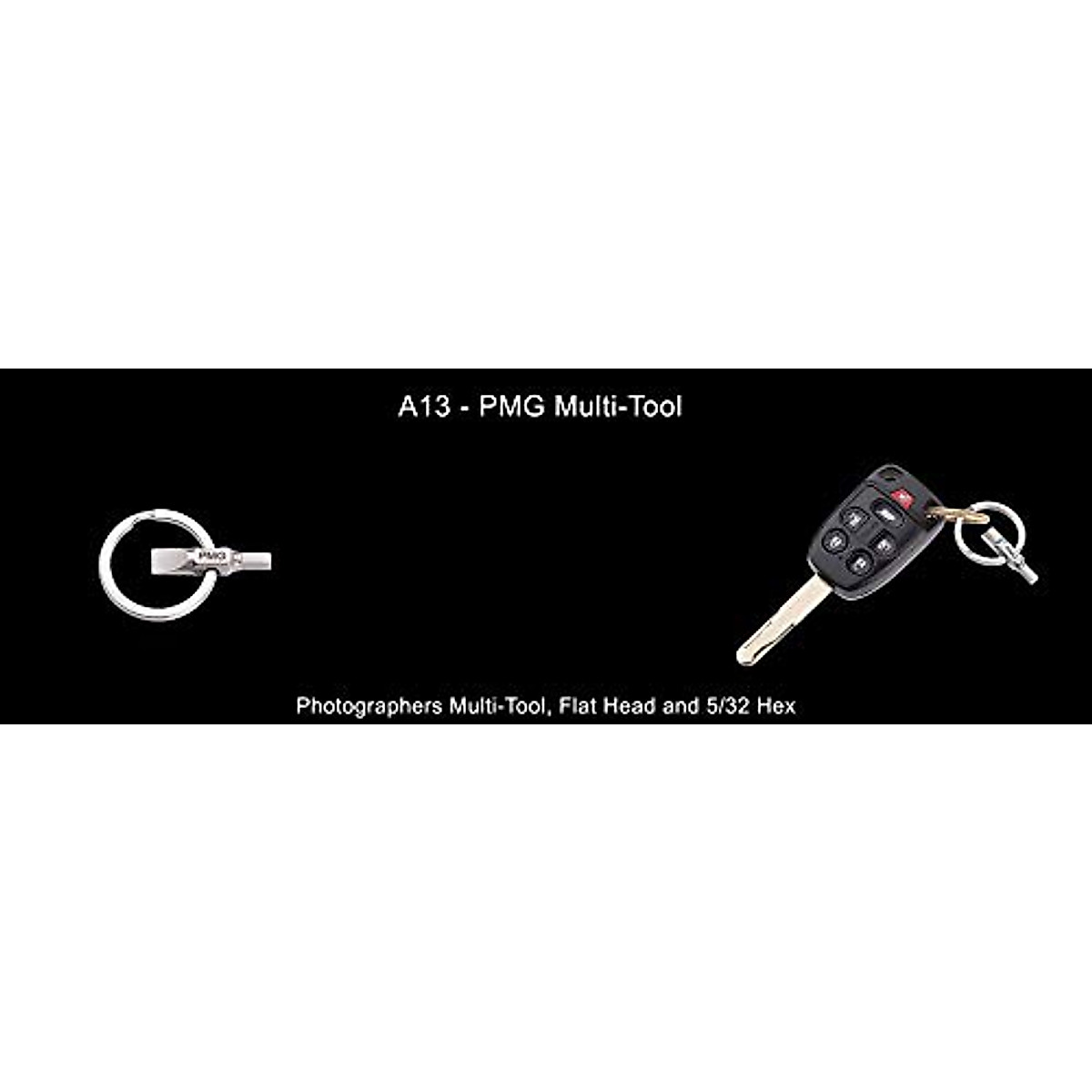 A13 Photographers Multi-Tool For Digital Camera, Tripods and Brackets, Bags, 5/32 (4mm) Allen Wrench Hex and Flat Head Key Chain Tool