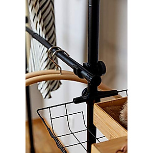 WENKO Adjustable Clothes Rack, Garment Rack System For Closet Organizer, Black Wardrobe Rack, Walk-in Closet, Clothes Organizer, 65-84.6 x 65-118.1 x 14.96 in, Black