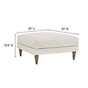 Modway EEI-6481-HEI Zoya Down Filled Overstuffed Ottoman, Ivory Fabric