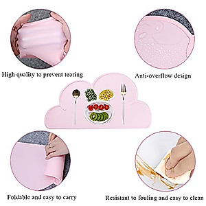 COFHOM Silicone Tablemats, Kids Placemats Non Slip Suction Placemats for Toddler, Heat Resistant Baby Placemats Set That Stick to Table, Portable Easy to Clean and Storage (3 Pack)