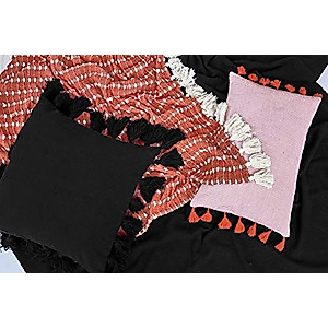 carol & frank Devin Coal Solid Throw Tassled Blanket, Cozy Lightweight for Home Couch Sofa Farmhouse Decor 50x60 inches Gray