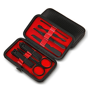 Jwxstore Manicure Set Nail Clippers Kit Mens Grooming Kit 7 In 1 Professional Personal Nail Care Set with Luxurious Travel Case Gifts for Men Husband Boyfriend Parents Women Elder Patient