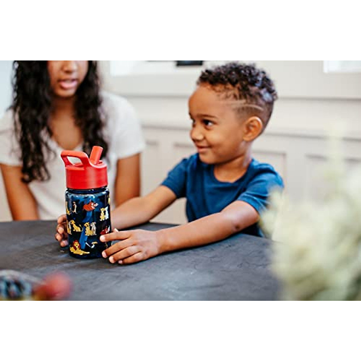 Simple Modern Disney Kids Water Bottle Plastic BPA-Free Tritan Cup with Leak Proof Straw Lid | Reusable and Durable for Toddlers, Boys, Girls | Summit Collection | 12oz, Pixar Pals