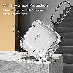 SKTDWEI [Clear Case with Lock] for Samsung Earbuds Galaxy Buds 2 Pro(2022)/Galaxy Buds 2(2021)/Galaxy Buds Pro(2021)/Galaxy Buds Live(2020) Case Cover with Lanyard and Keychain (Transparent Clear)