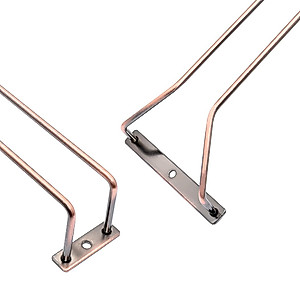 zoohot 40.5cm Copper Wine Glass Rack, Stemware Rack, Wire Hanging Rack, Under Cabinet Metal Wine Glass Holder (1 Rows, 2 Pack)