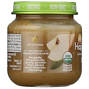 HAPPY BABY Organic Stage 1 Pears, 4 OZ