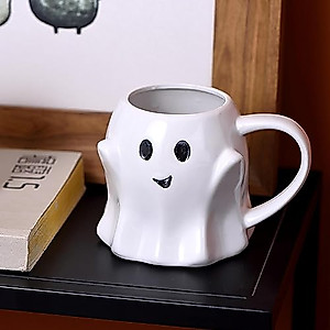 wowspeed Ghost Mug - Ghostface Mug - Halloween Coffee Mug Decor - Ceramic Ghostface Coffee Cup Halloween Offices Mug - For Tea, Milk, Coffee - Fall Autumn Gifts