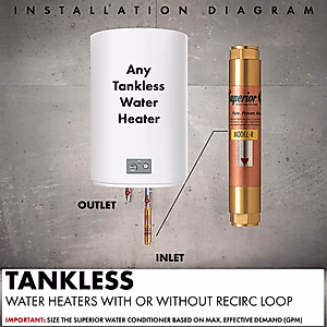 Superior Water Conditioners Model RX Special Home Water Conditioner System with No Salt - Electric, Inline, Salt Free Water Conditioner and Descaler System for Larger Homes - 12 GPM, 1" Inlet/Outlet