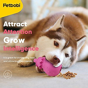 Petbobi Dog Chews for Aggressive Chewers - Natural Rubber Chew Toys for Dogs, Tough Durable Indestructible Dog Toys for Small Medium Dogs, Interactive Dog Toy Puppy Teething Toys, Purple Eggplant